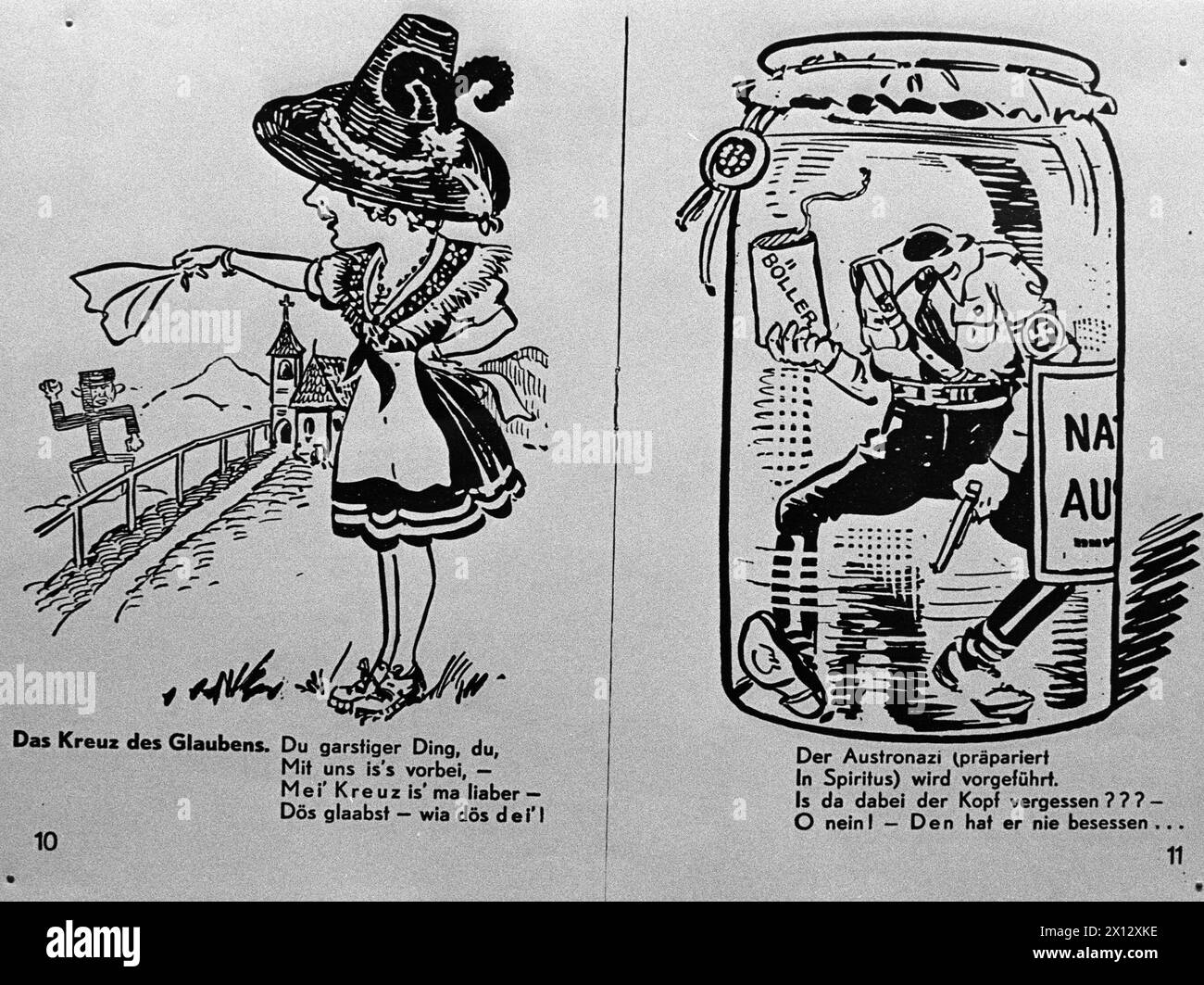 Vienna on 17 February 1986: A cartoon is part of the exhibition "Red ...