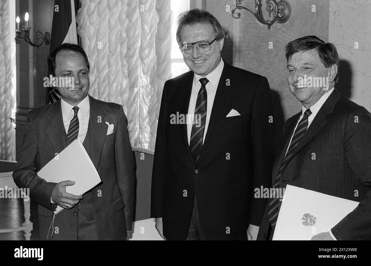The photo of April 21st 1986 shows Herbert Moritz, Austrian minister of ...