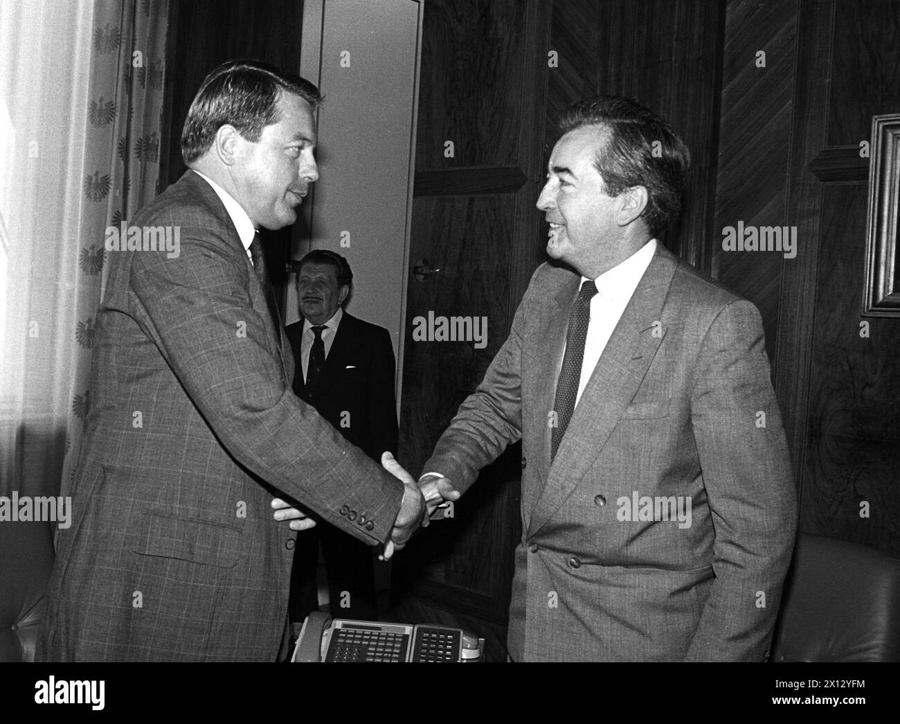 Vienna on 23 June 1986: Federal Chancellor Franz Vranitzky and OEVP ...