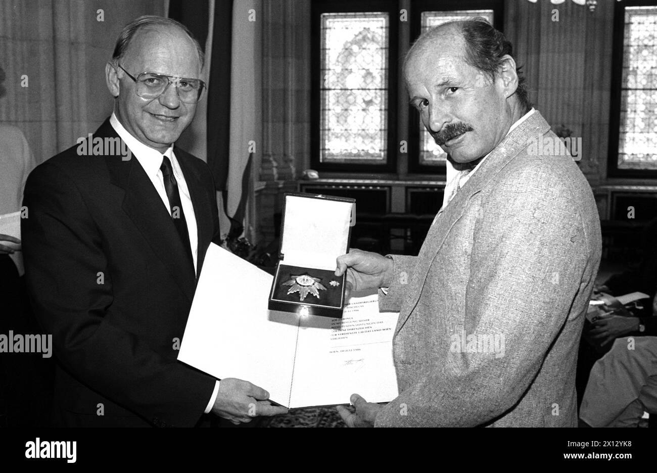 Vienna on 3 July 1986: Vienna's city councillor of culture, Franz ...