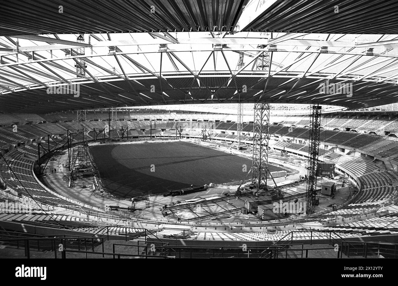 Construction site at the new Prater stadium in Vienna, captured on 14 ...