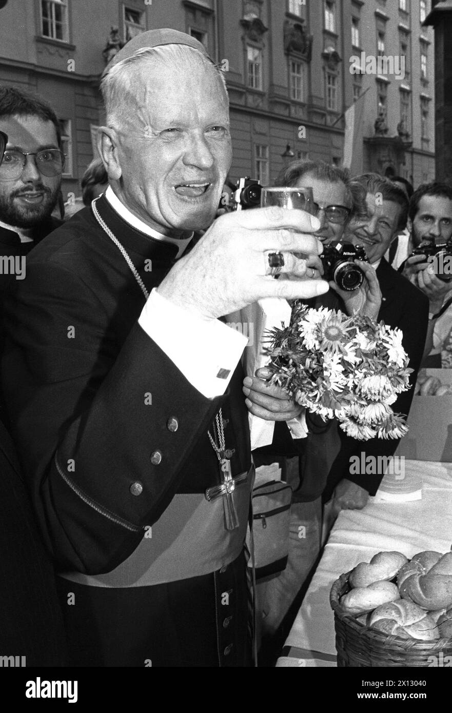 Reverend Hans Hermann Groer after his consecration as bishop in front ...