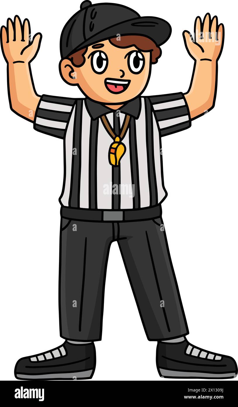 American Football Referee Cartoon Clipart Stock Vector Image & Art - Alamy