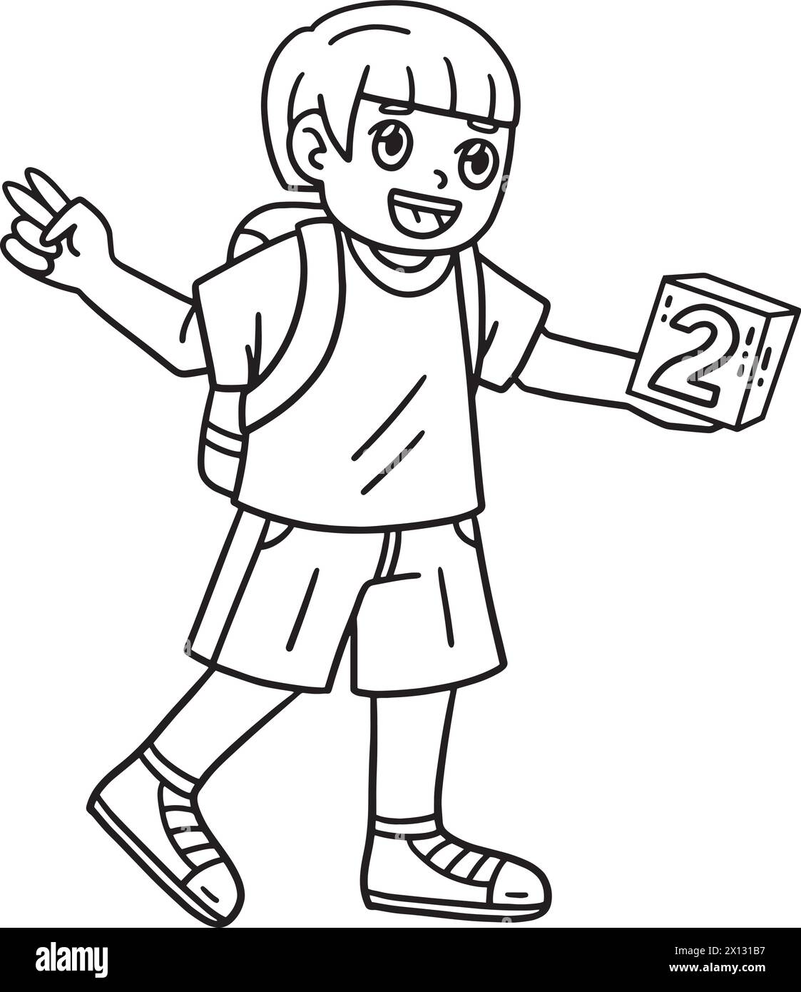 First Day of School Child Number Blocks Isolated Stock Vector Image ...