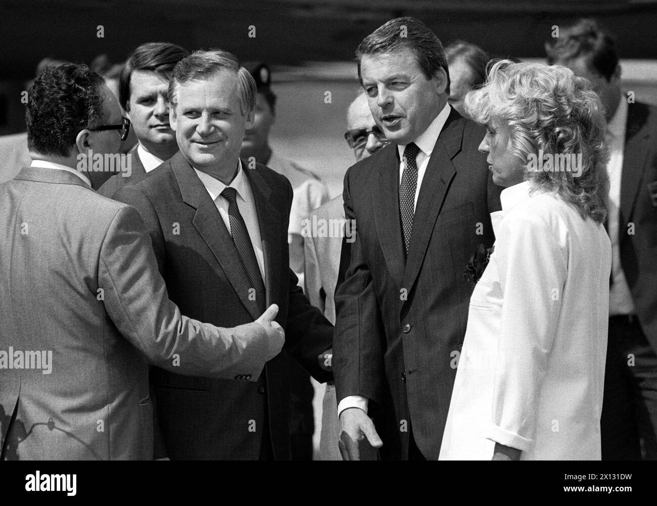 The photo taken on July 8th 1987 and shows Austrian Chancellor Franz ...