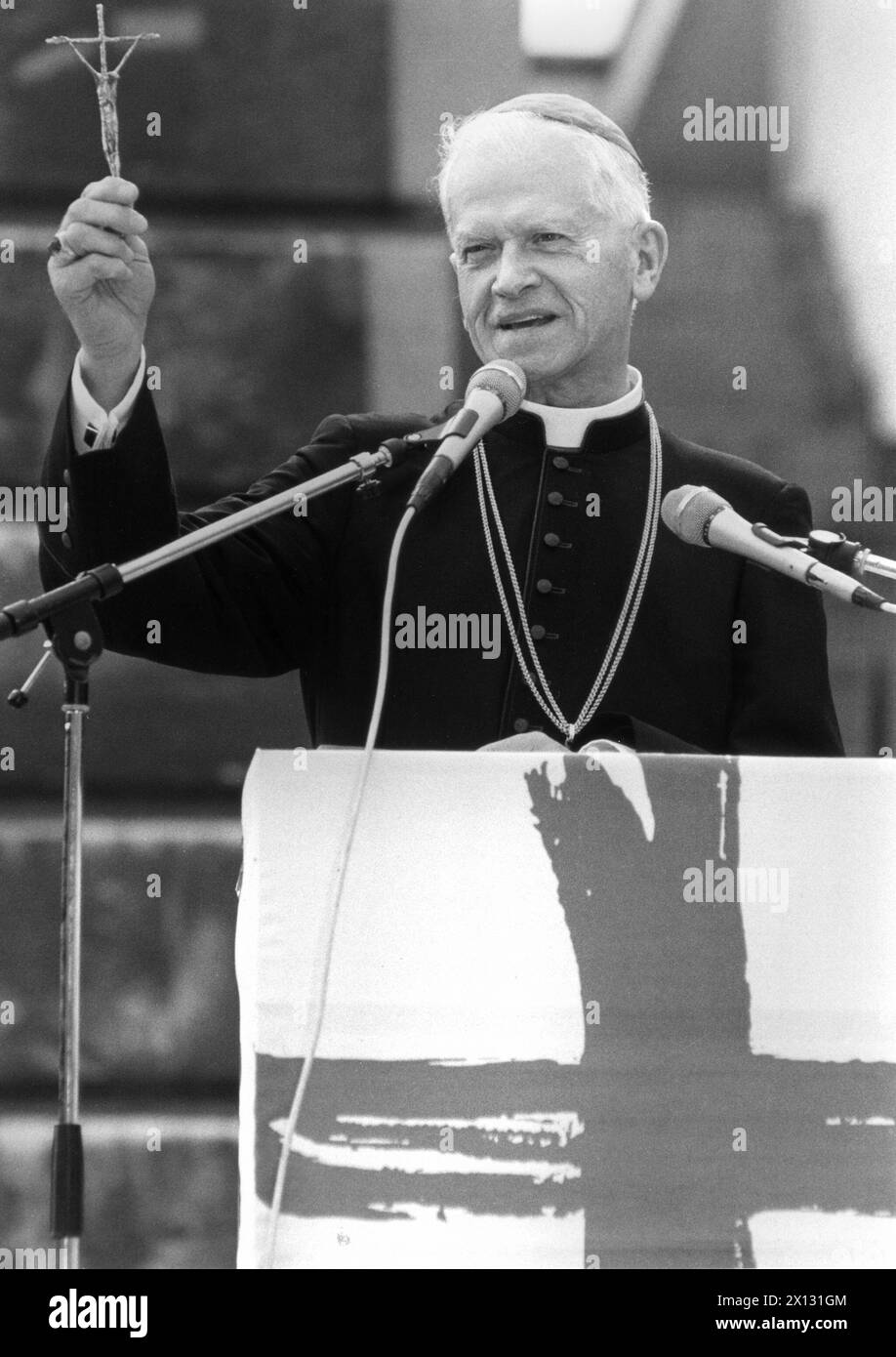 The photo was taken on September 18th 1987 and shows Archbishop of ...