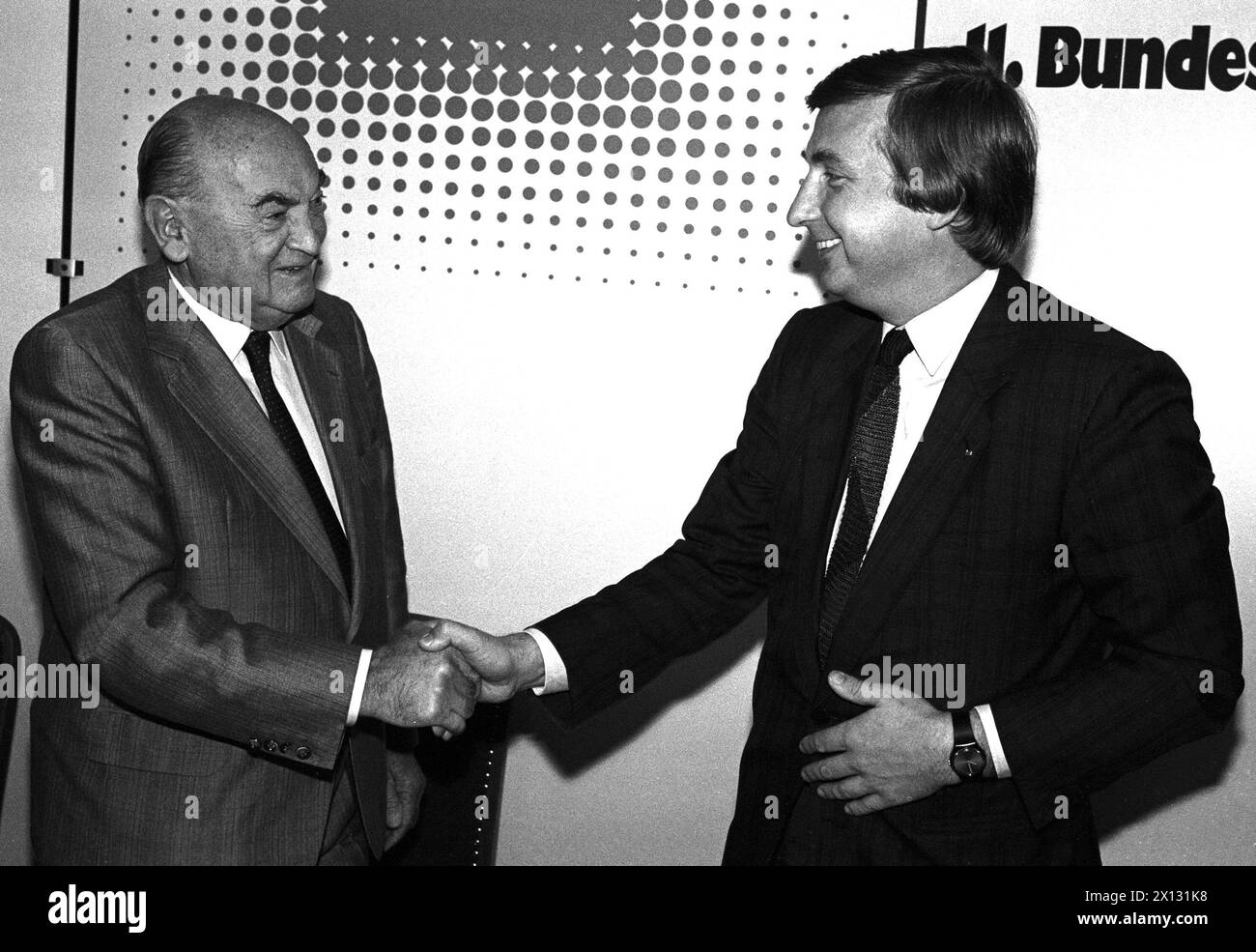 The photo was taken on October 1st 1987 and shows the leaving President ...