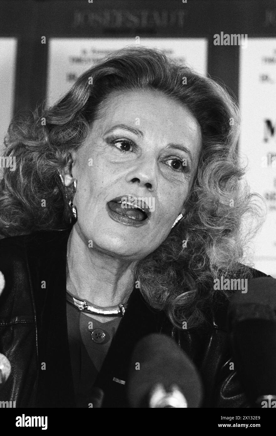 Vienna on April 18th 1988: Famous French actress Jeanne Moreau during a ...