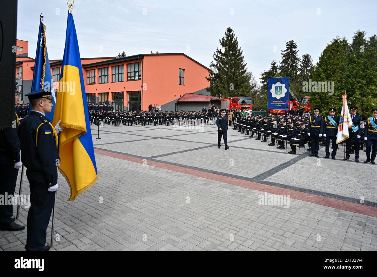 LVIV, UKRAINE - APRIL 15, 2024 - Participants are pictured during the ...