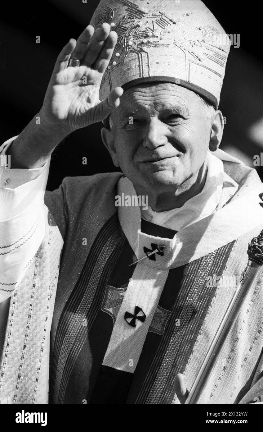 The photo was taken on June 27th 1988 and shows Pope John Paul II ...