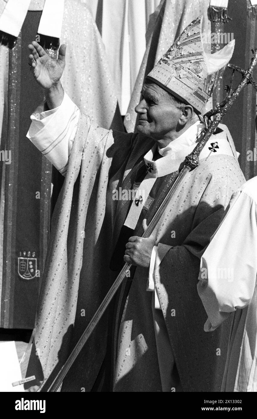 The photo was taken on June 27th 1988 and shows Pope John Paul II ...