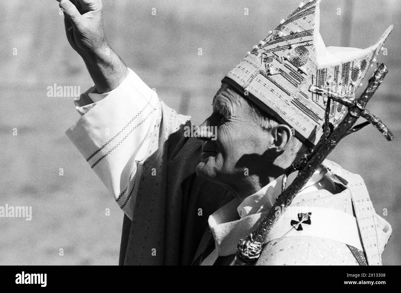 The photo was taken on June 27th 1988 and shows Pope John Paul II ...