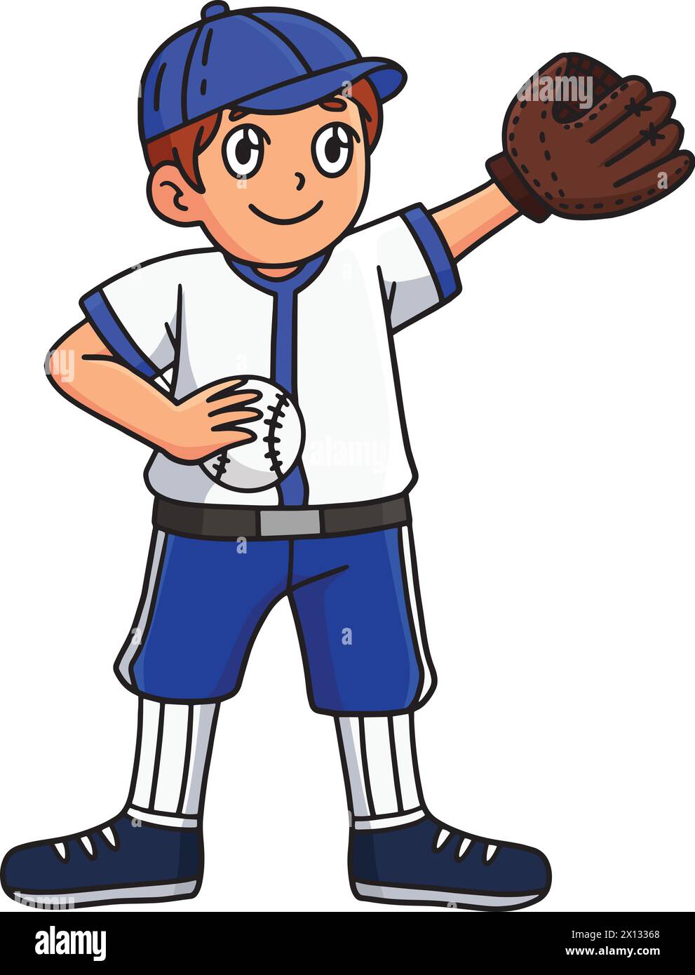 Baseball Boy Pitcher Cartoon Colored Clipart Stock Vector Image & Art ...