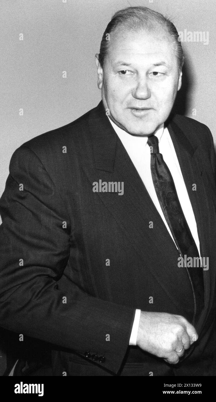 Vienna on February 15th 1989: Austria's former Interior Minister Karl ...