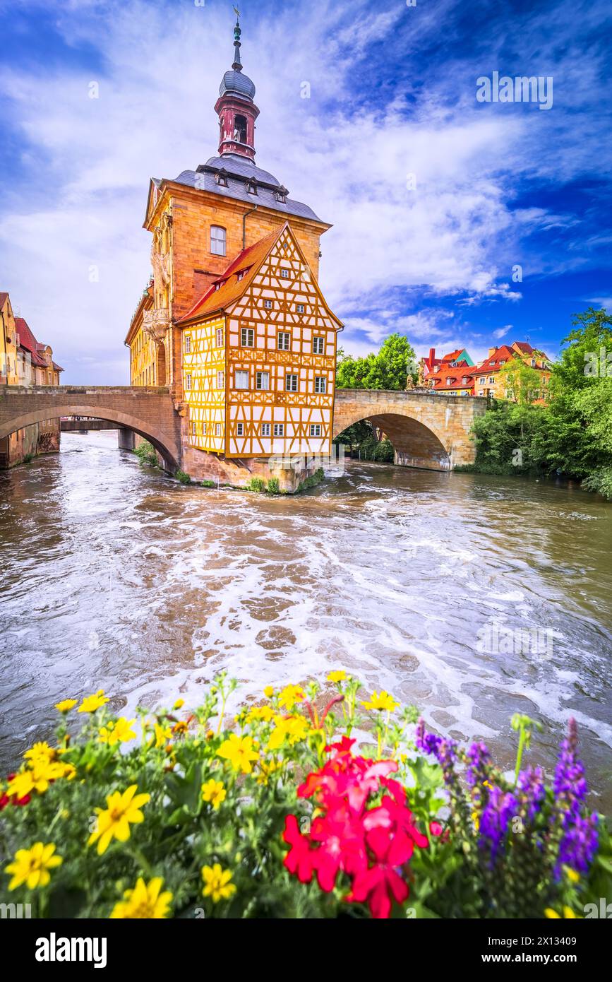 Bamberg, Germany. Charming small city of Franconia with amazing colored ...