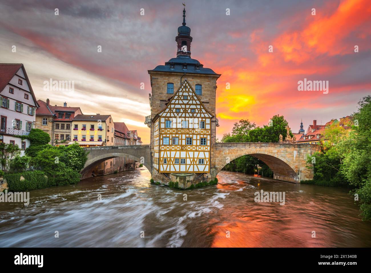Bamberg, Germany. Charming small city of Franconia with amazing colored ...