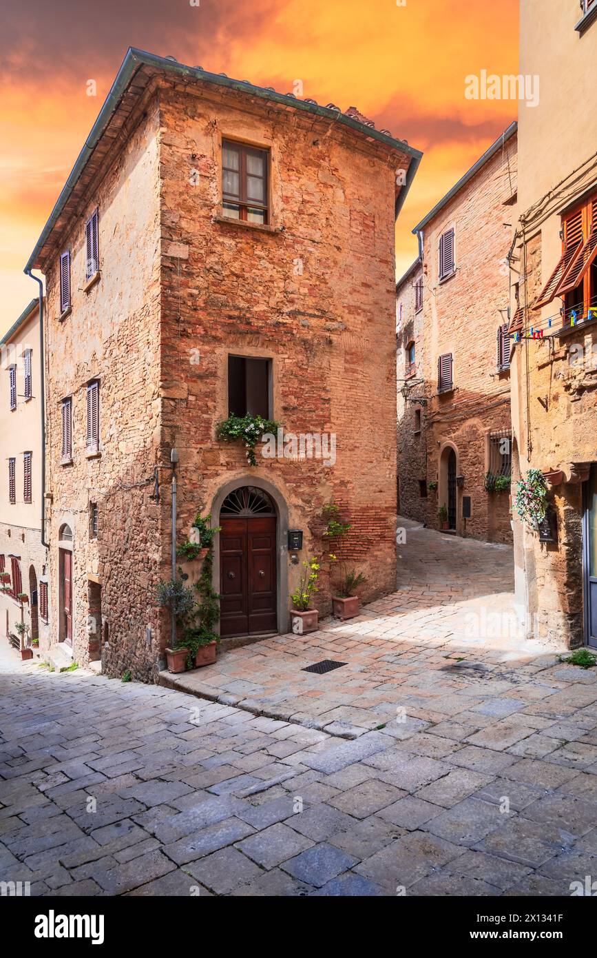 Volterra, Tuscany. Historical Tuscan town with old houses, towers and ...