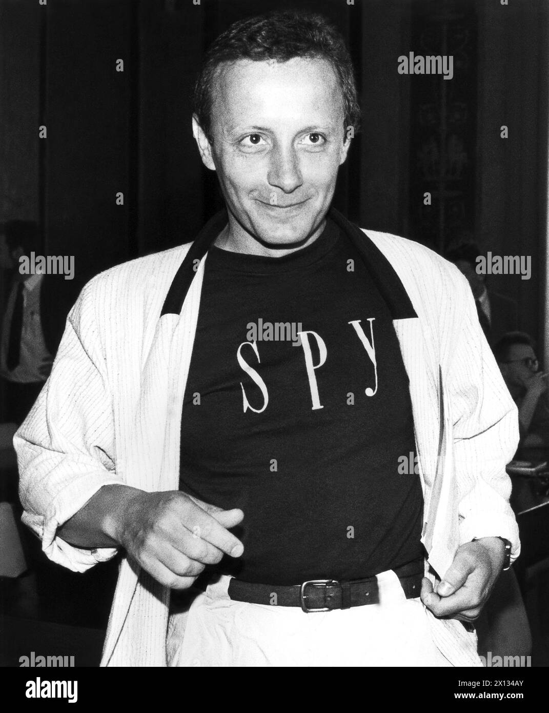 Peter Pilz of Austria's Green Party appeared with a "Spy"-shirt to a ...