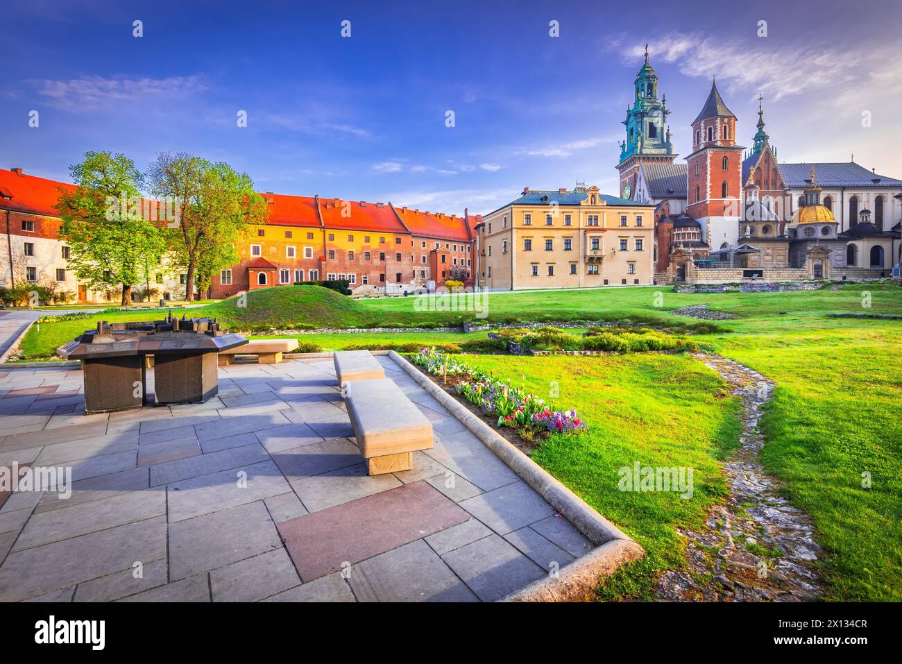 Krakow, Poland. The Wawel Cathedral springtime travel background in ...
