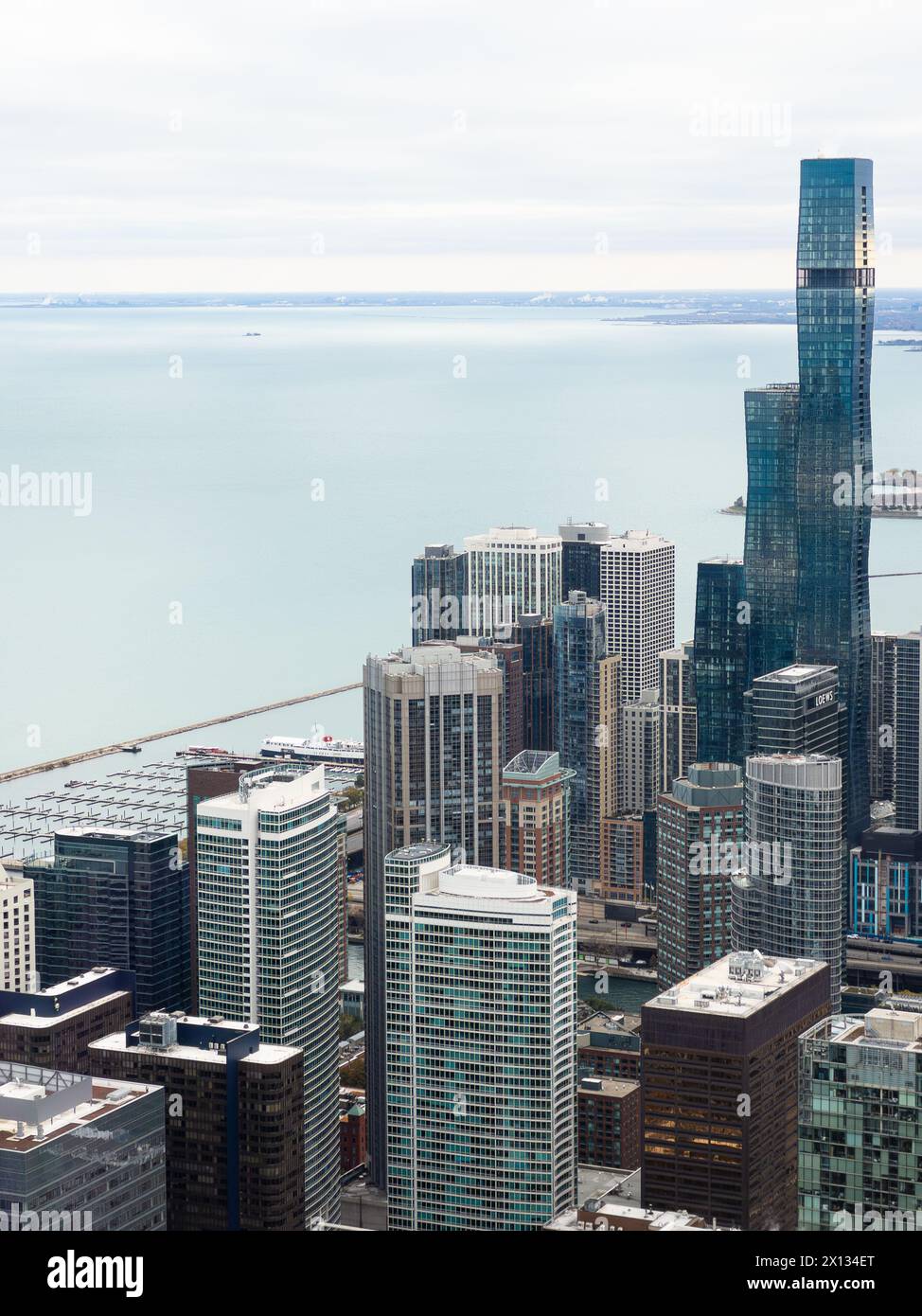 Winter View of Downtown Chicago from 360 Observation Deck Stock Photo ...