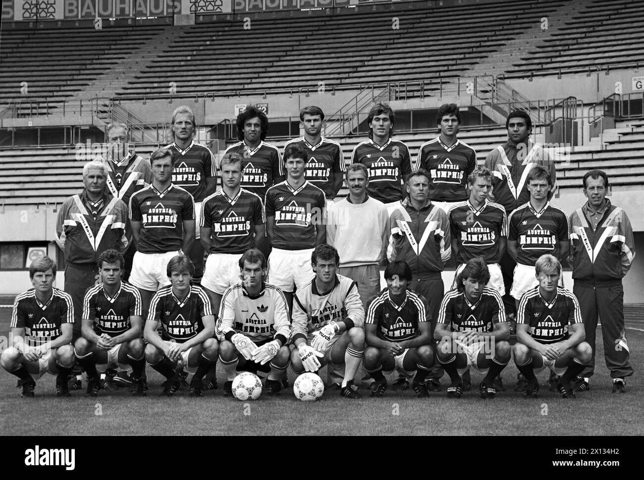 The Austria team, captured in the Prater Stadium on July 18th 1989 ...