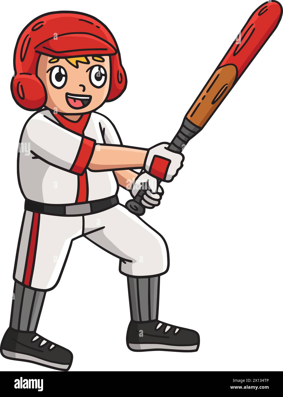 Boy Playing Baseball Cartoon Colored Clipart Stock Vector Image & Art ...
