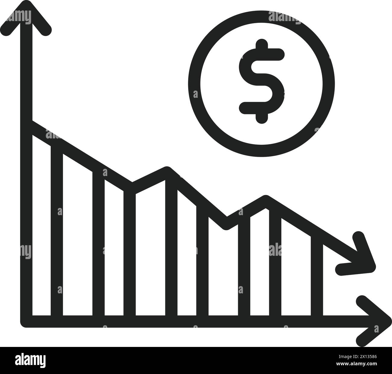 Stock Market Down icon vector image. Suitable for mobile application ...