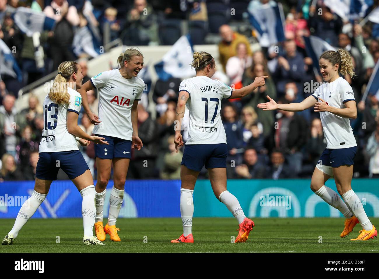 London, UK. 14th April, 2024. Martha Thomas celebrates during the Adobe ...