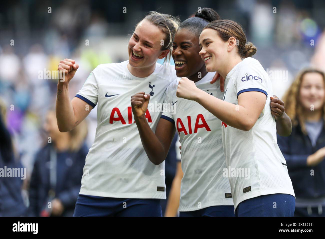 London, UK. 14th April, 2024. Martha Thomas, Jessica Naz and Grace ...