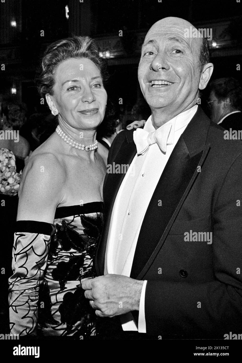Opera Ball in Vienna on February 23rd 1990: Manfred Woerner, Secretary ...
