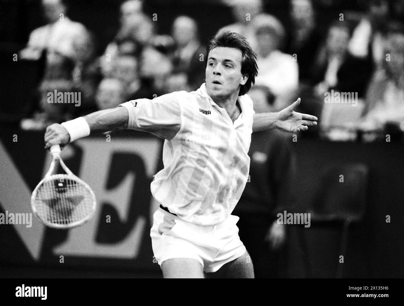 The Austrian tennis player Horst Skoff, captured during the Daviscup ...