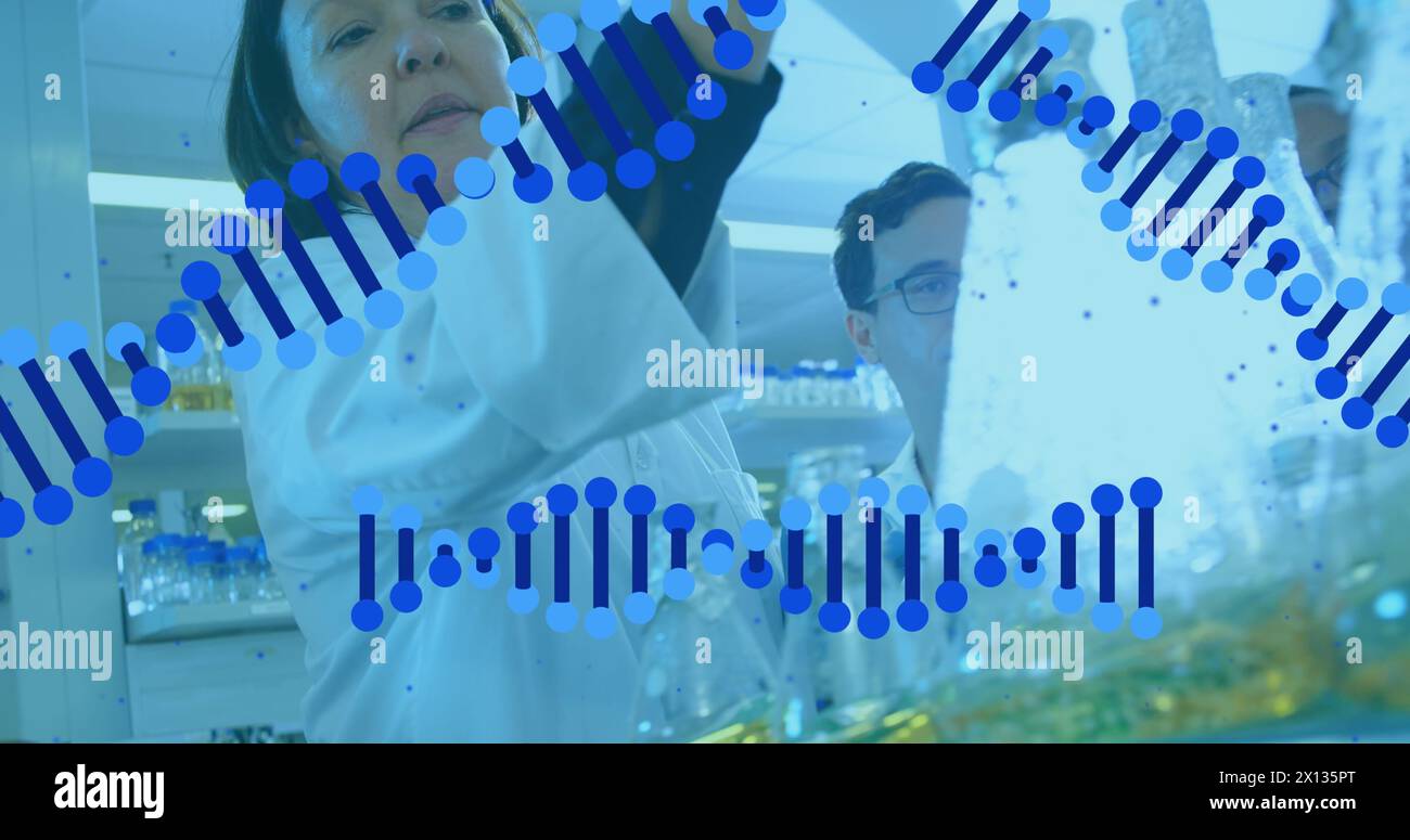 Dna strand animation over doctor hi-res stock photography and images ...