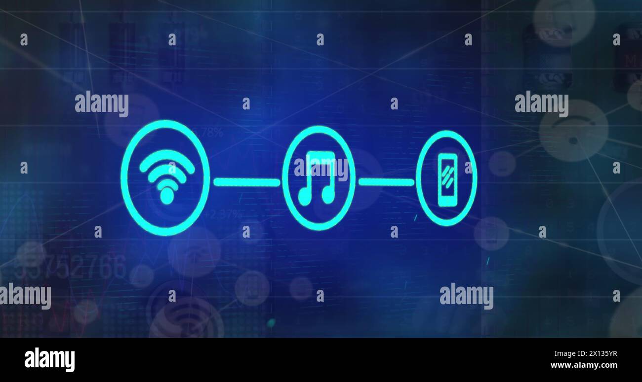 Web connections icons against blue hi-res stock photography and images ...