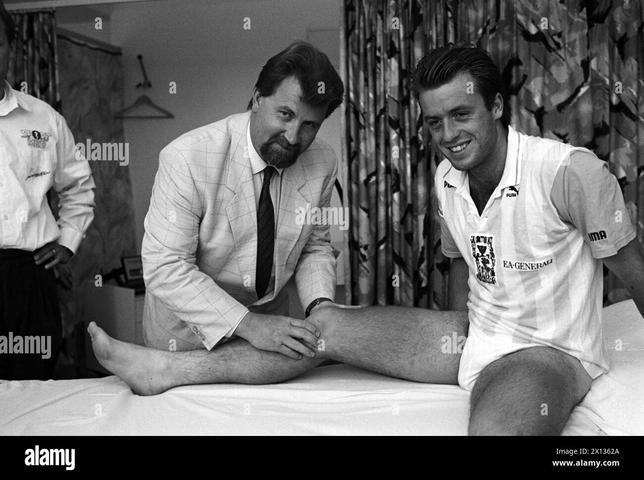 Vienna on May 14th 1990: The Austrian tennis player Horst Skoff (r ...