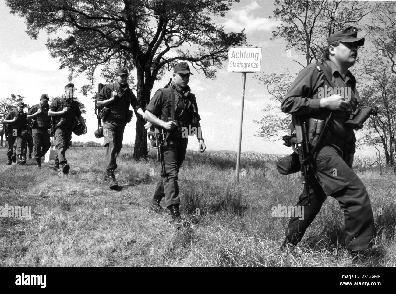 Soldiers at the Austrian border to the CSSR, captured on September 5th ...