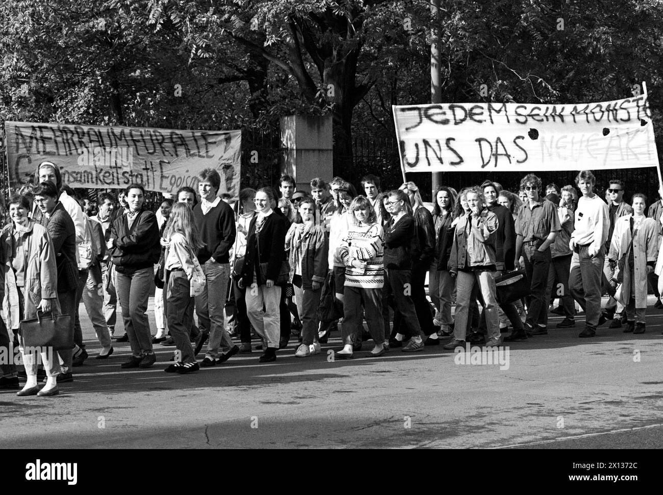 German 1990 protest Black and White Stock Photos & Images - Alamy