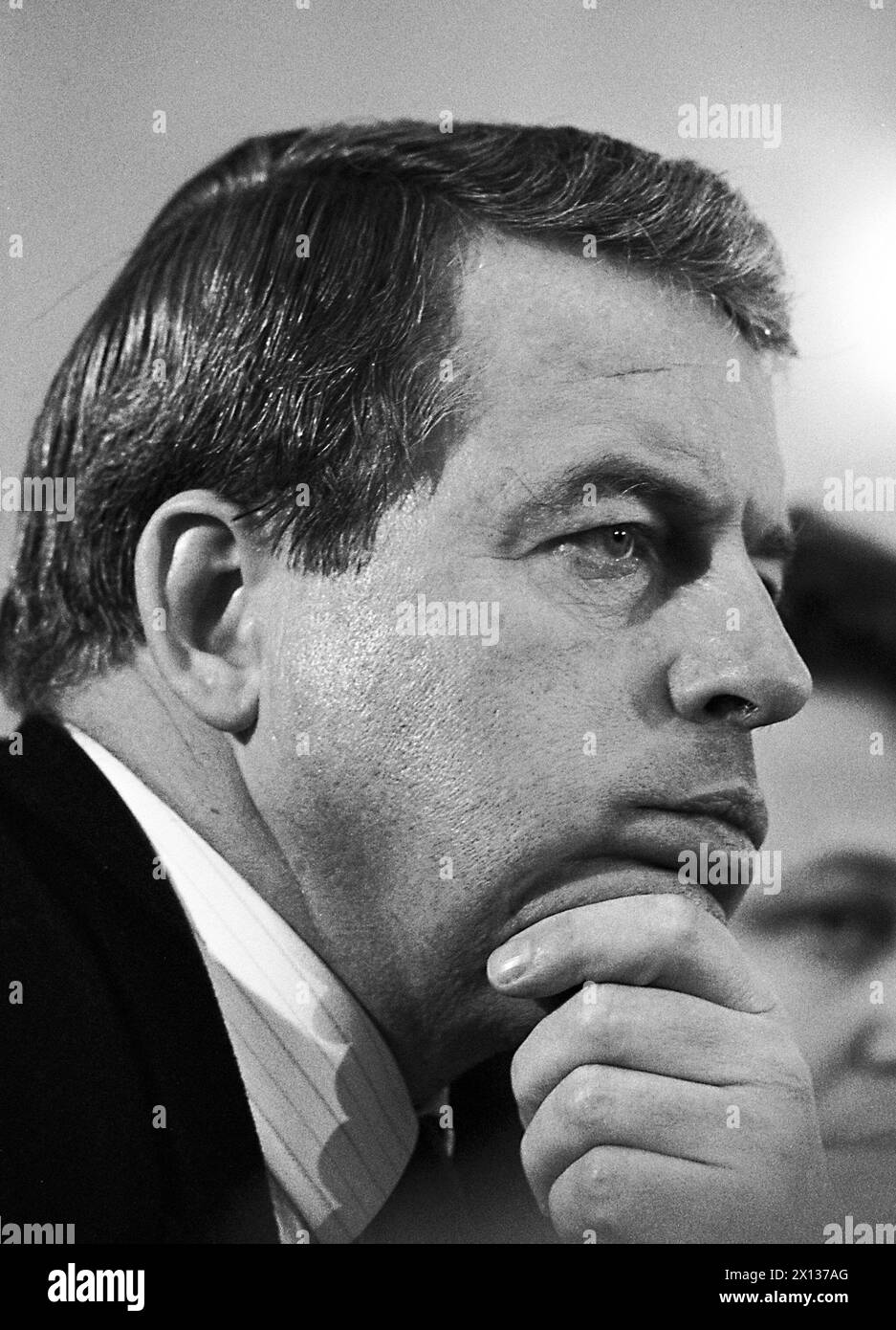 Portrait of Austria's Federal Chancellor Franz Vranitzky, captured in ...