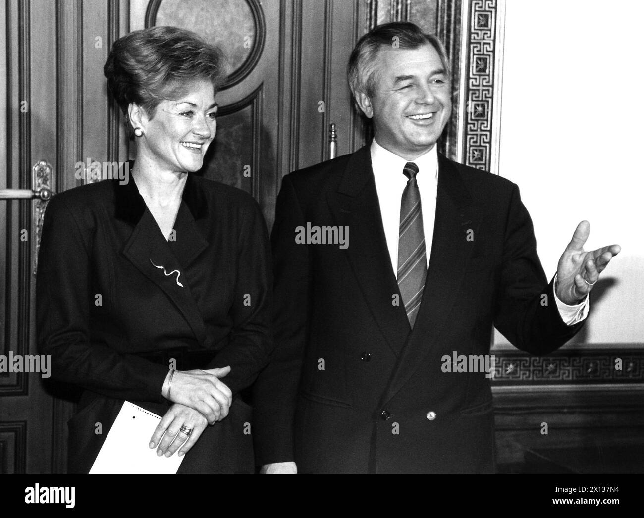 Vienna on March 1st 1991: At a press conference, OEVP-chairman Josef ...