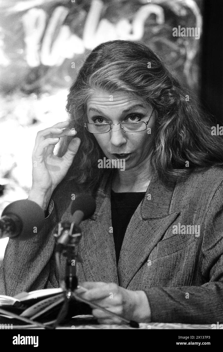 Vienna on March 8th 1991: Austrian author Erika Pluhar presents her ...