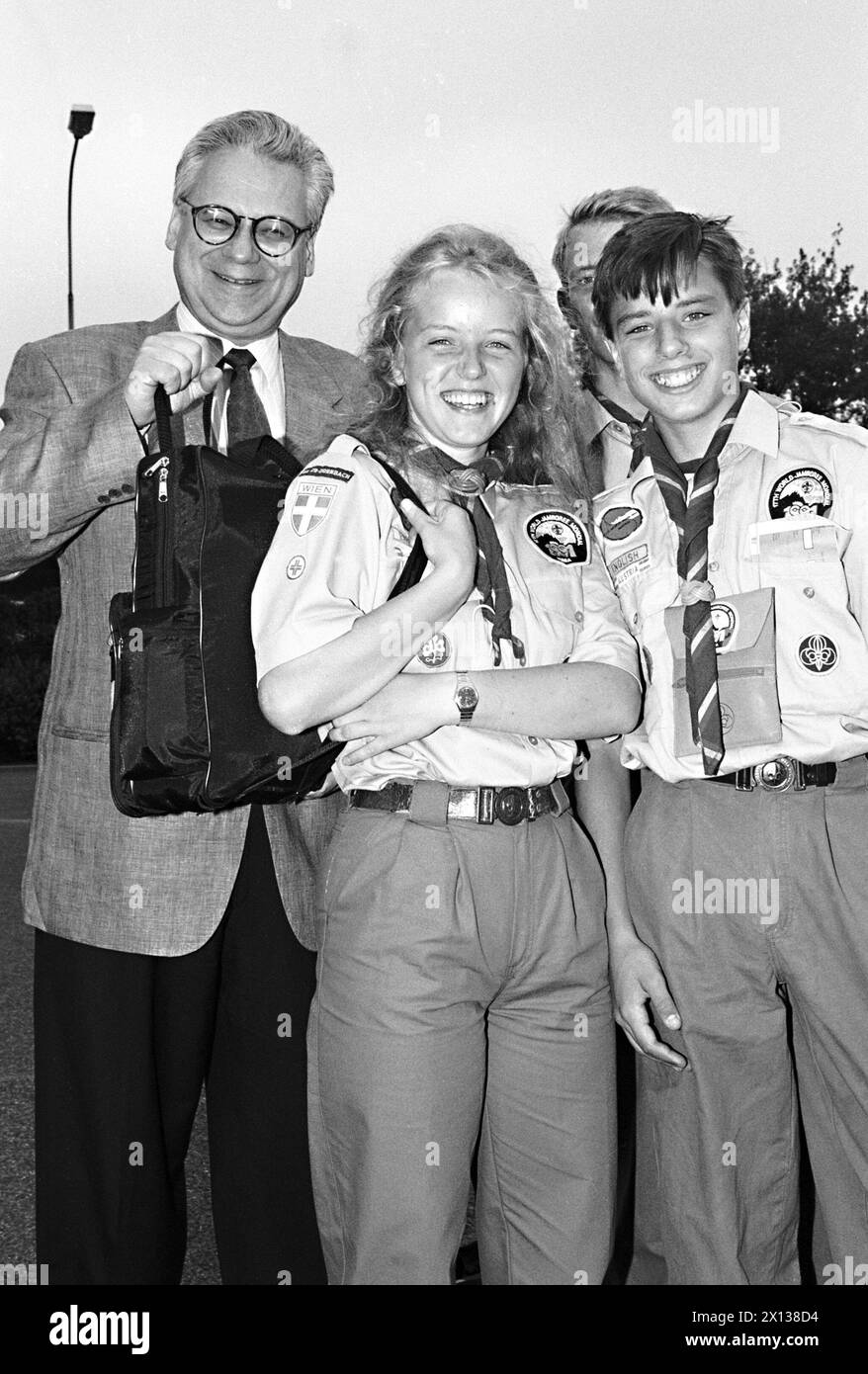Vienna on July 31st 1991: Vice-chancellor and former scout Erhard Busek ...
