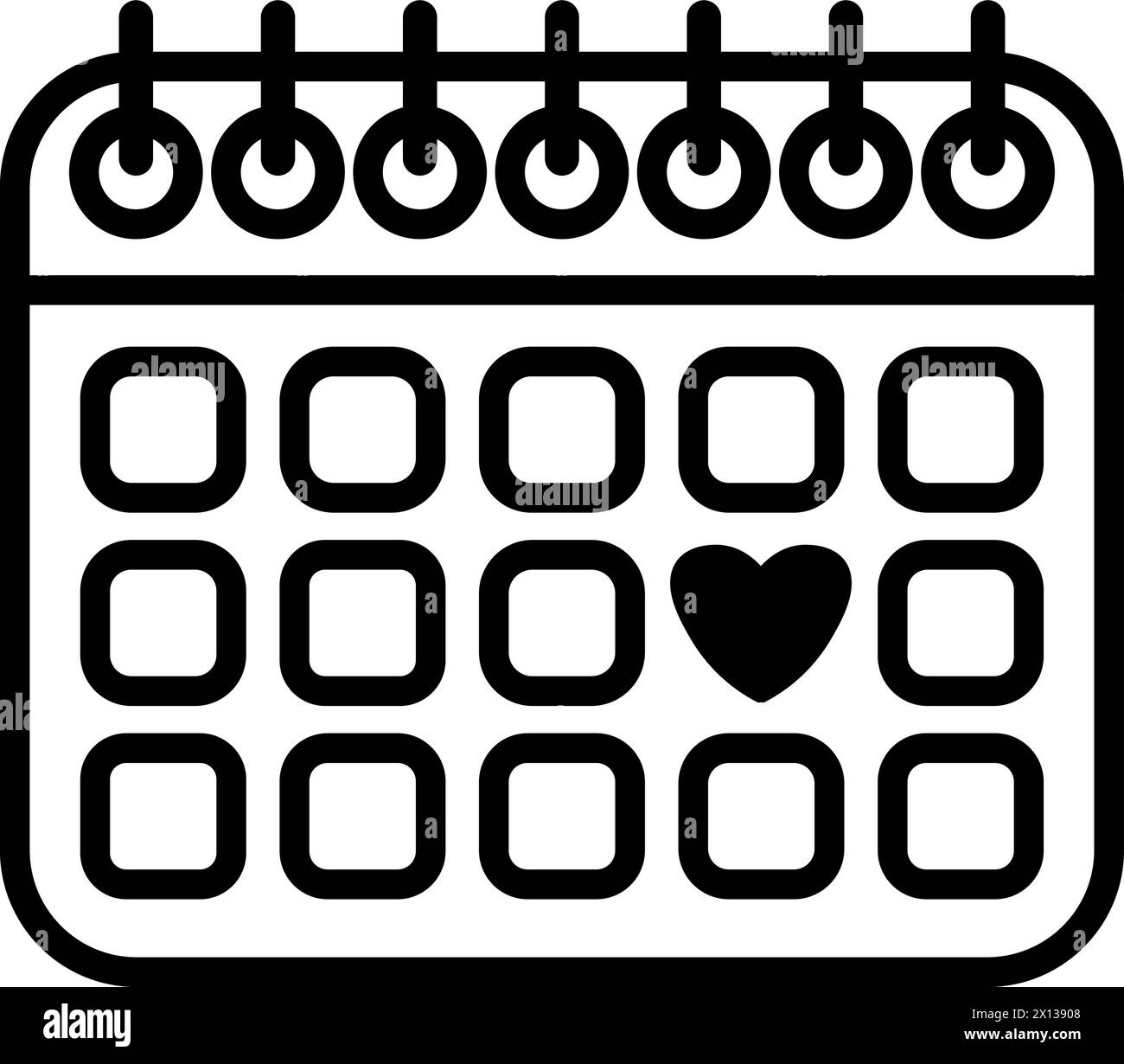 Holiday date marked on calendar, birthday party symbol. Outline of ...