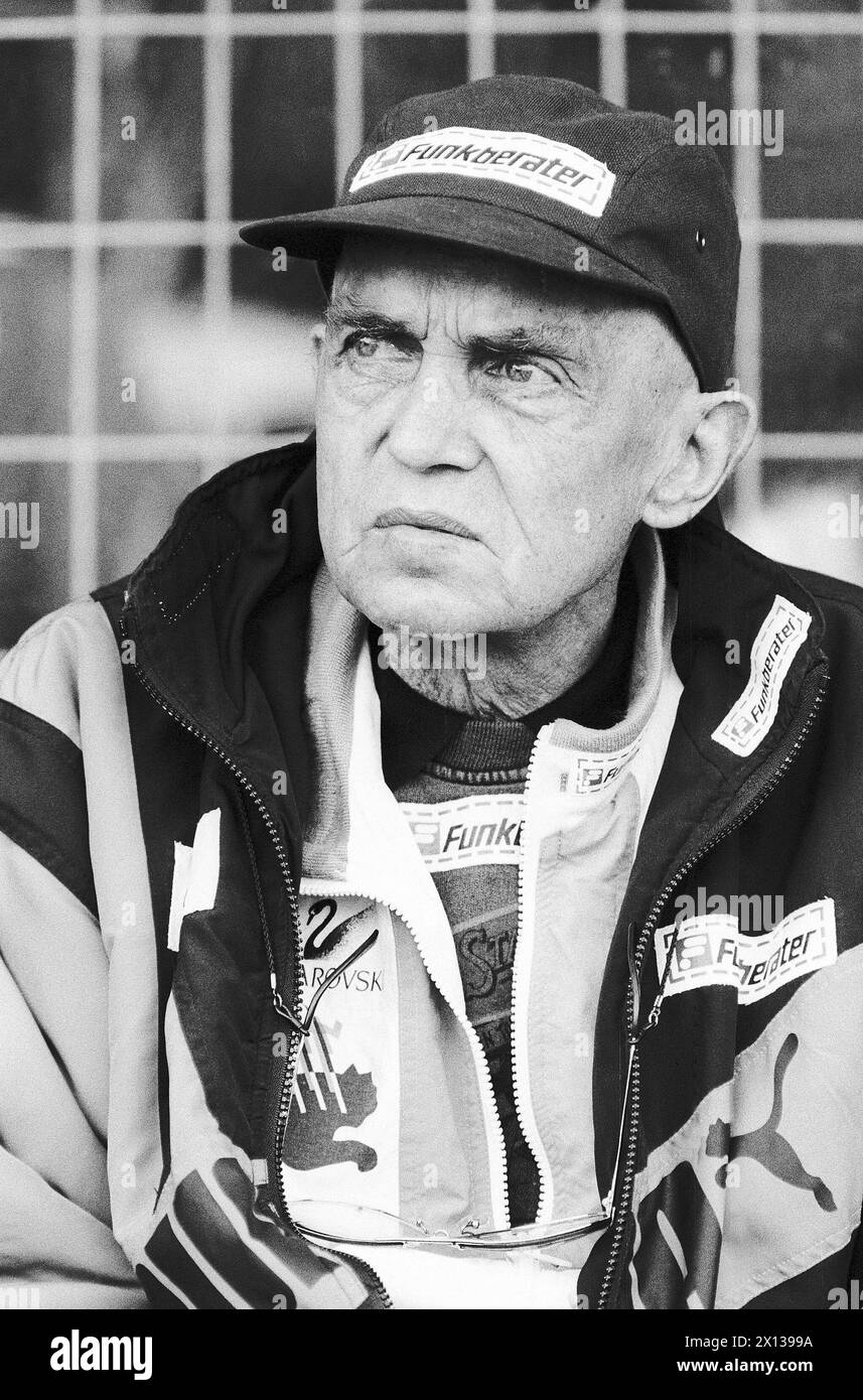Ernst Happel at the soccer international match Austria versus Poland in ...