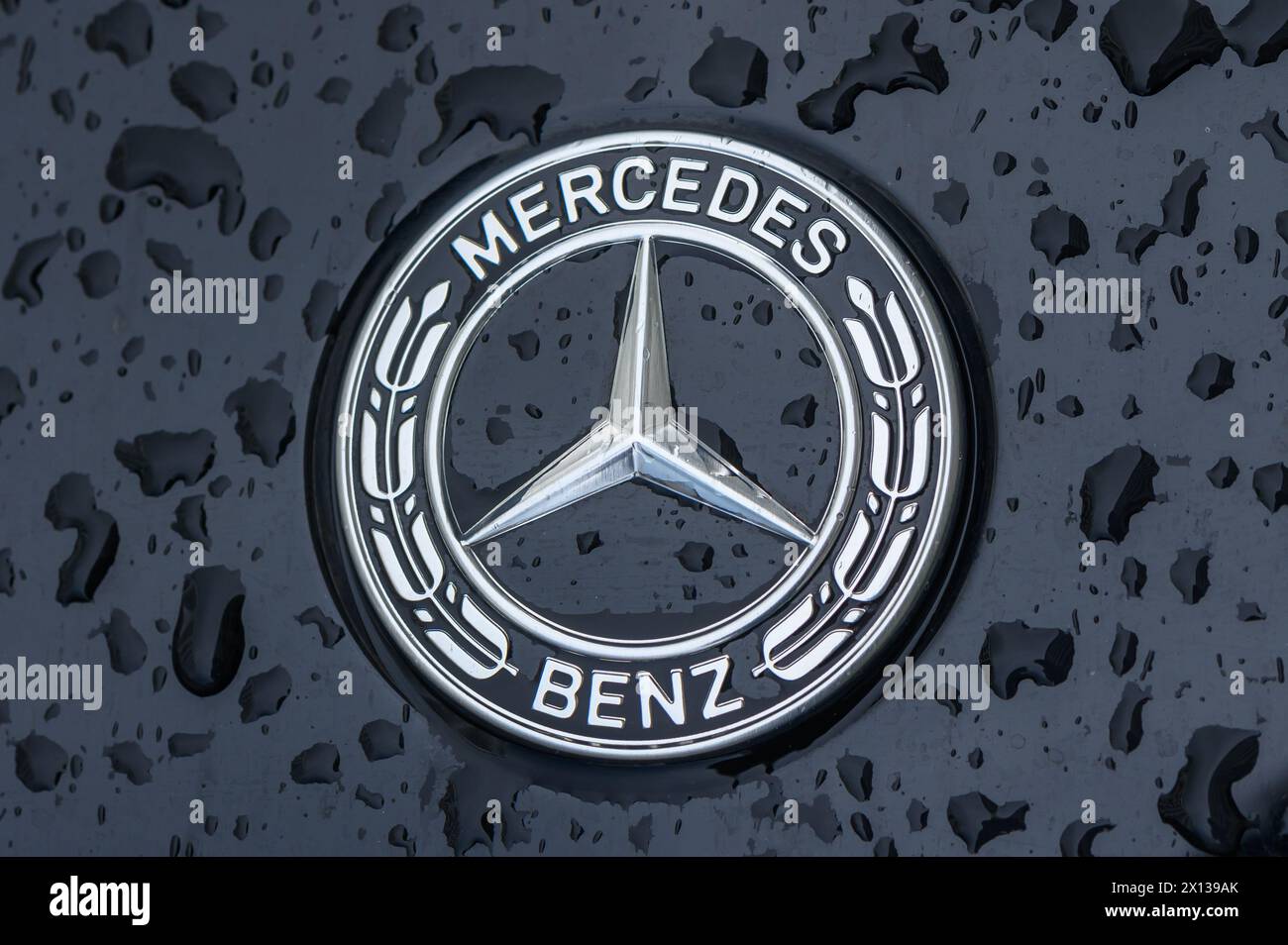 Gasiveren Cyprus 03.23.2024 - Symbol of Mercedes Benz is installed on ...