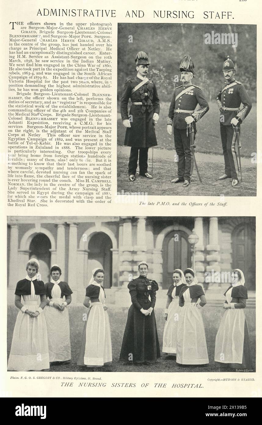 Vintage picture Nurses, Officers, Military Royal Victoria Hospital or ...