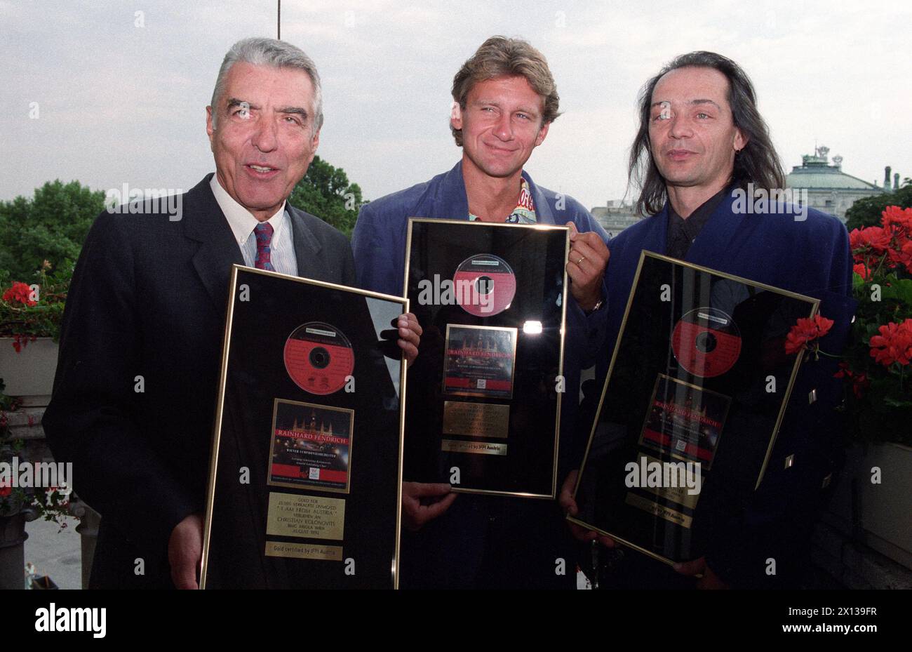 Vienna's mayor Helmut Zilk (l.) hands out Golden LP's to Austrian ...