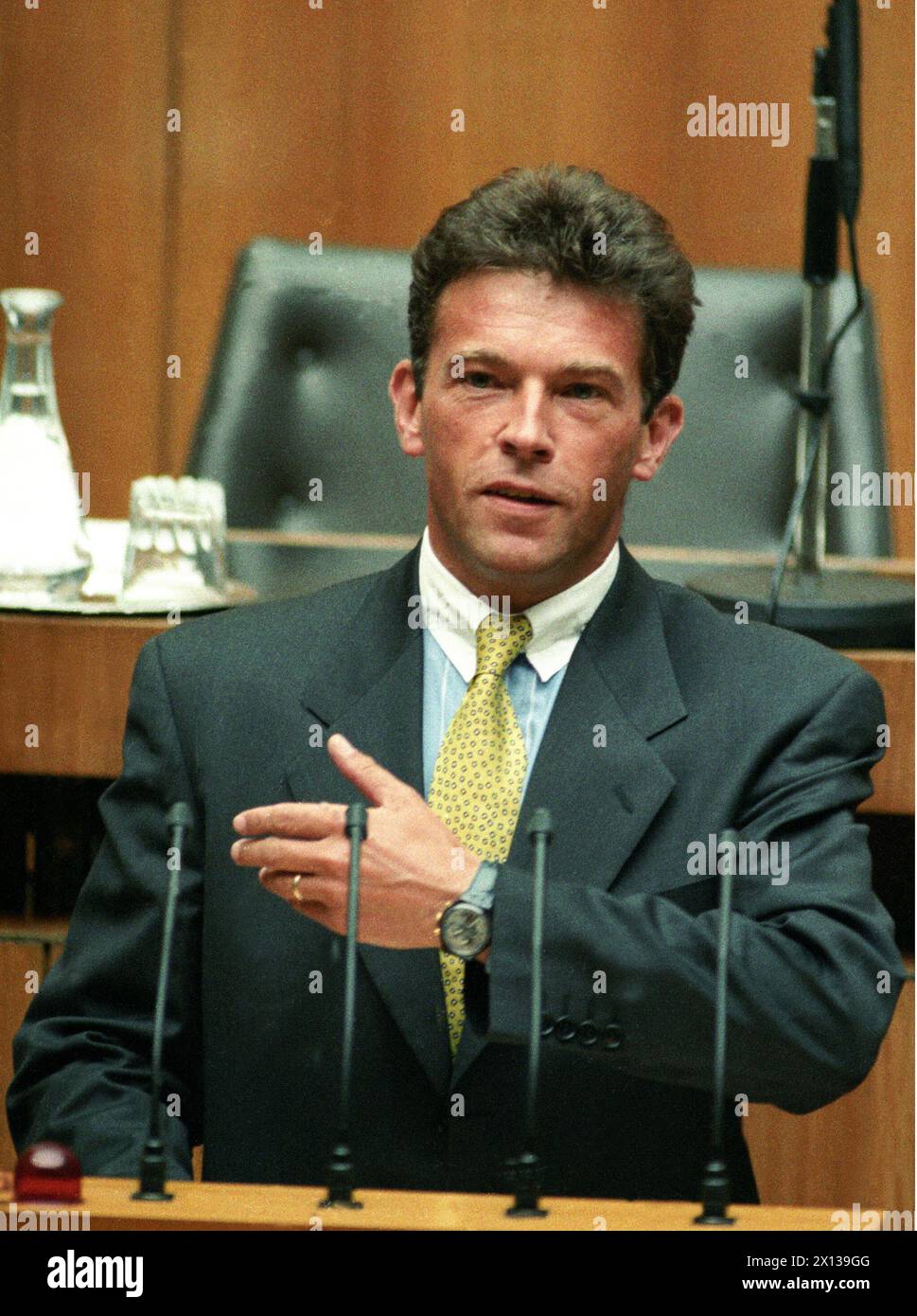 The chairman of Austria's Freedom Party (FPOE), Joerg Haider during a ...