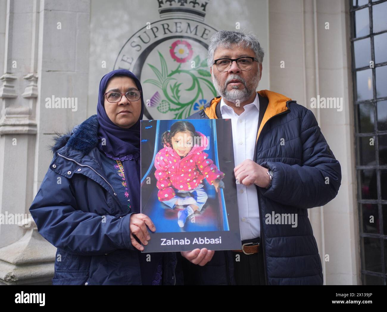 Rashid and Aliya Abbasi, the parents of Zainab Abbasi, outside the ...