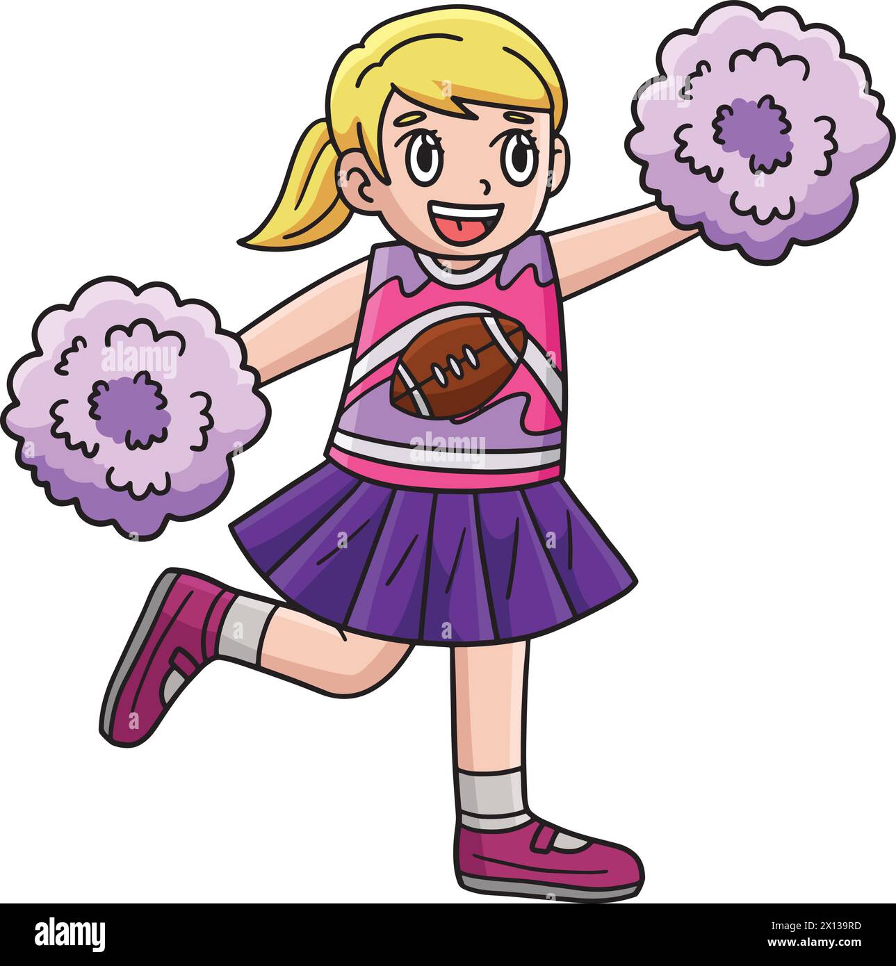 American Football Cheerleader Cartoon Clipart Stock Vector Image & Art ...