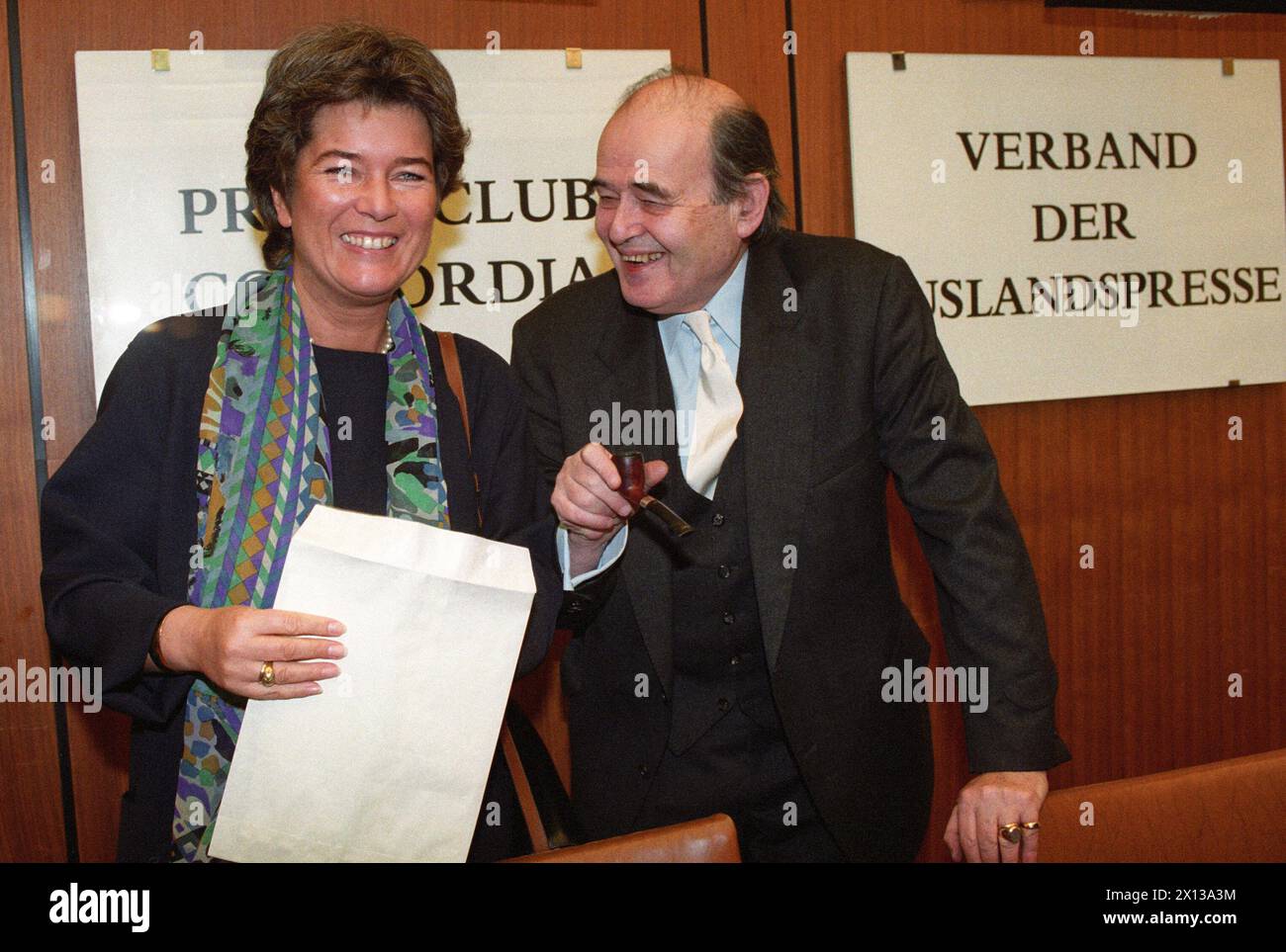 Austrian politician Heide Schmidt with business-man Georg Mautner ...