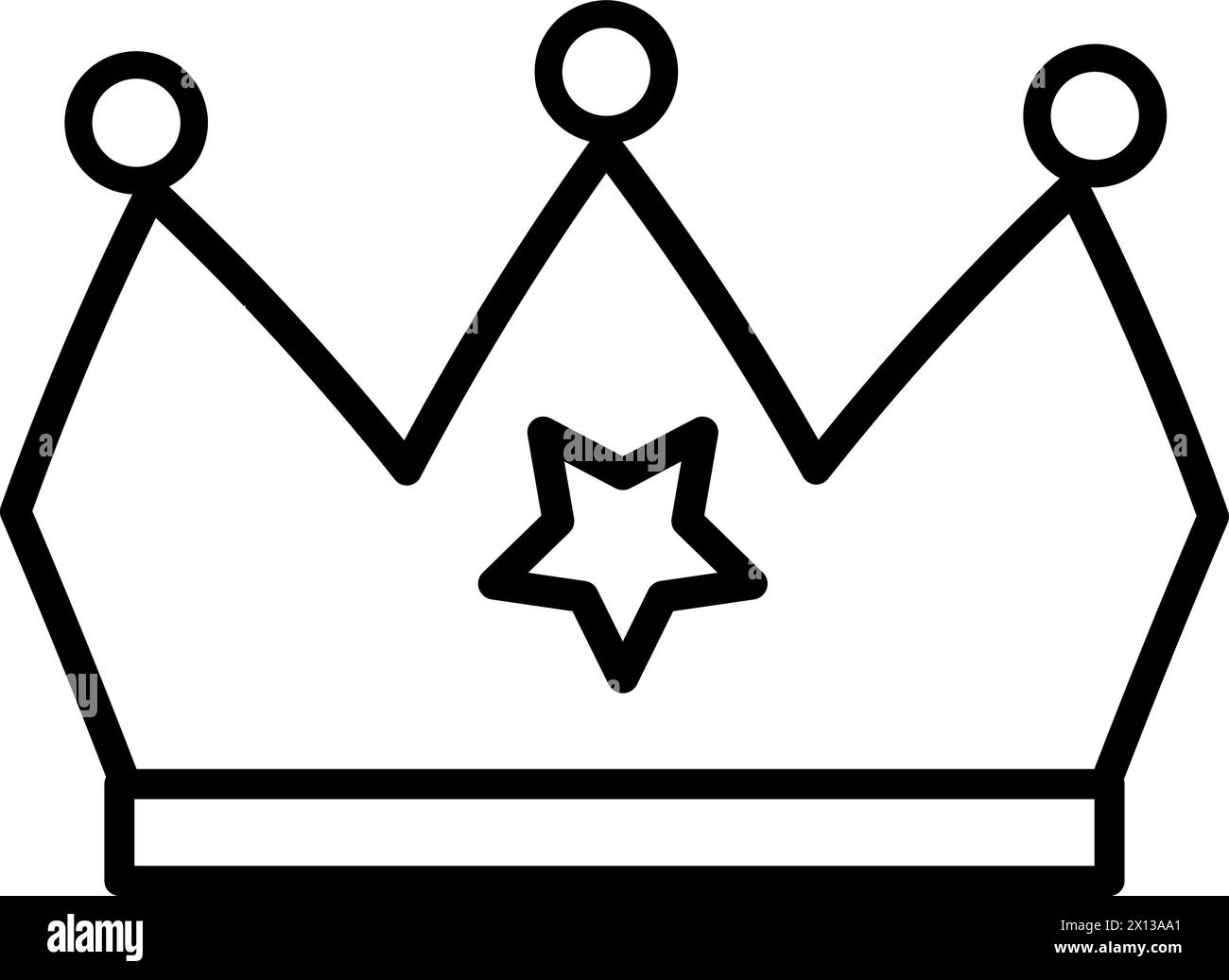 Crown headdress of child king, birthday party symbol. Outline of ...